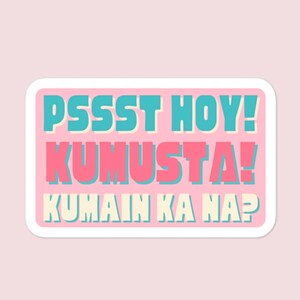 Kumusta Kumain Ka Na Filipino Sticker, Pinoy Decal, Philippines Sticker ...