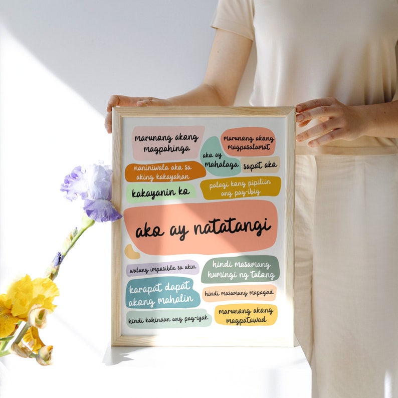 Filipino Art Daily Affirmations Mental Health Tagalog Poster - Etsy