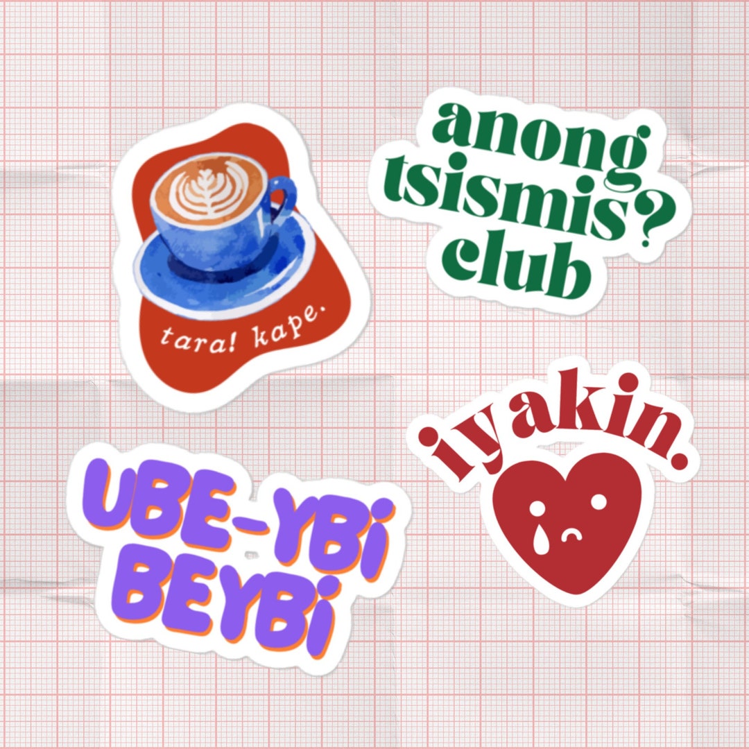 Filipino Kape Tayo Funny Assorted Sticker - Tagalog Laptop Car Decal ...