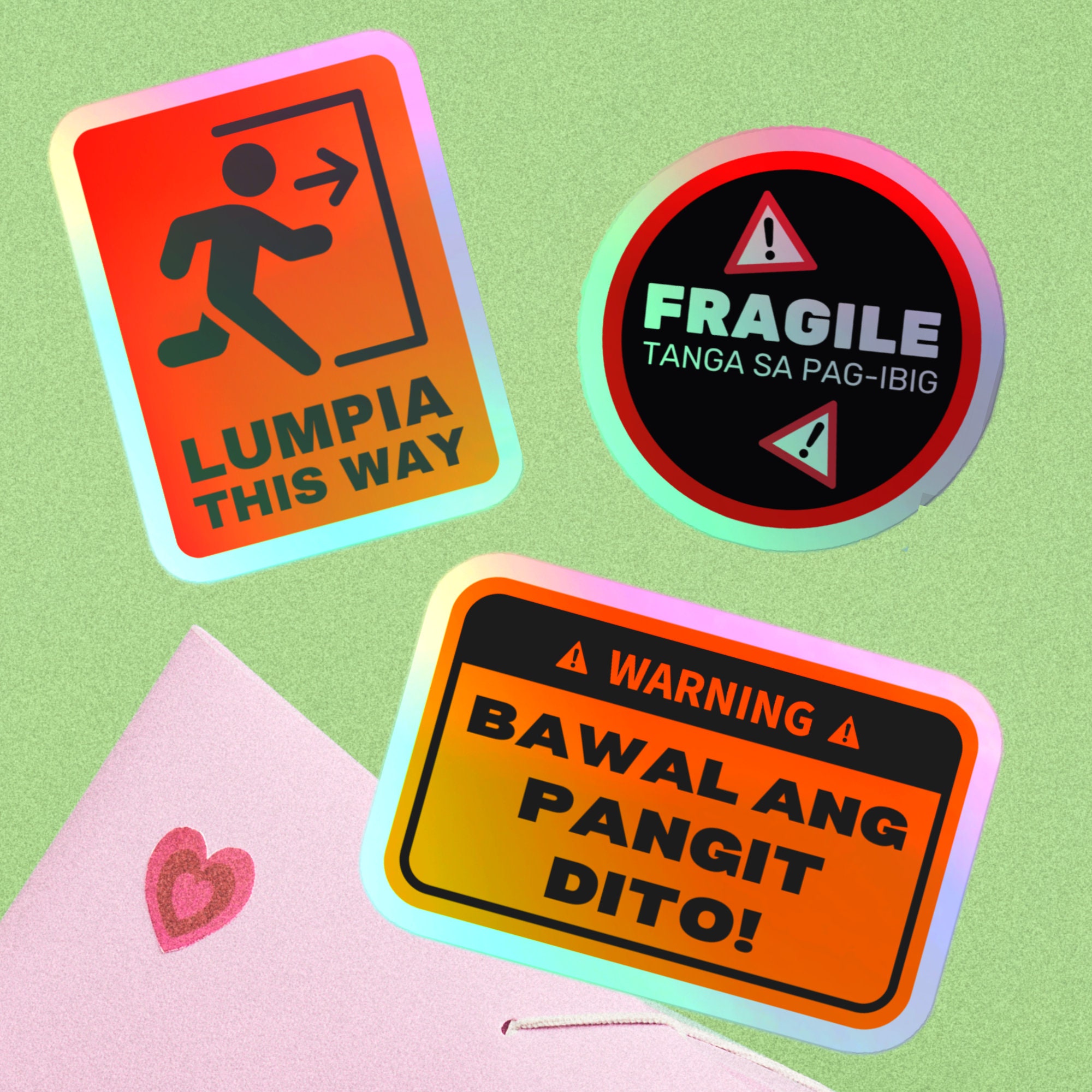 Filipino Art Holographic Tagalog Stickers of Filipino Food & Tagalog ...