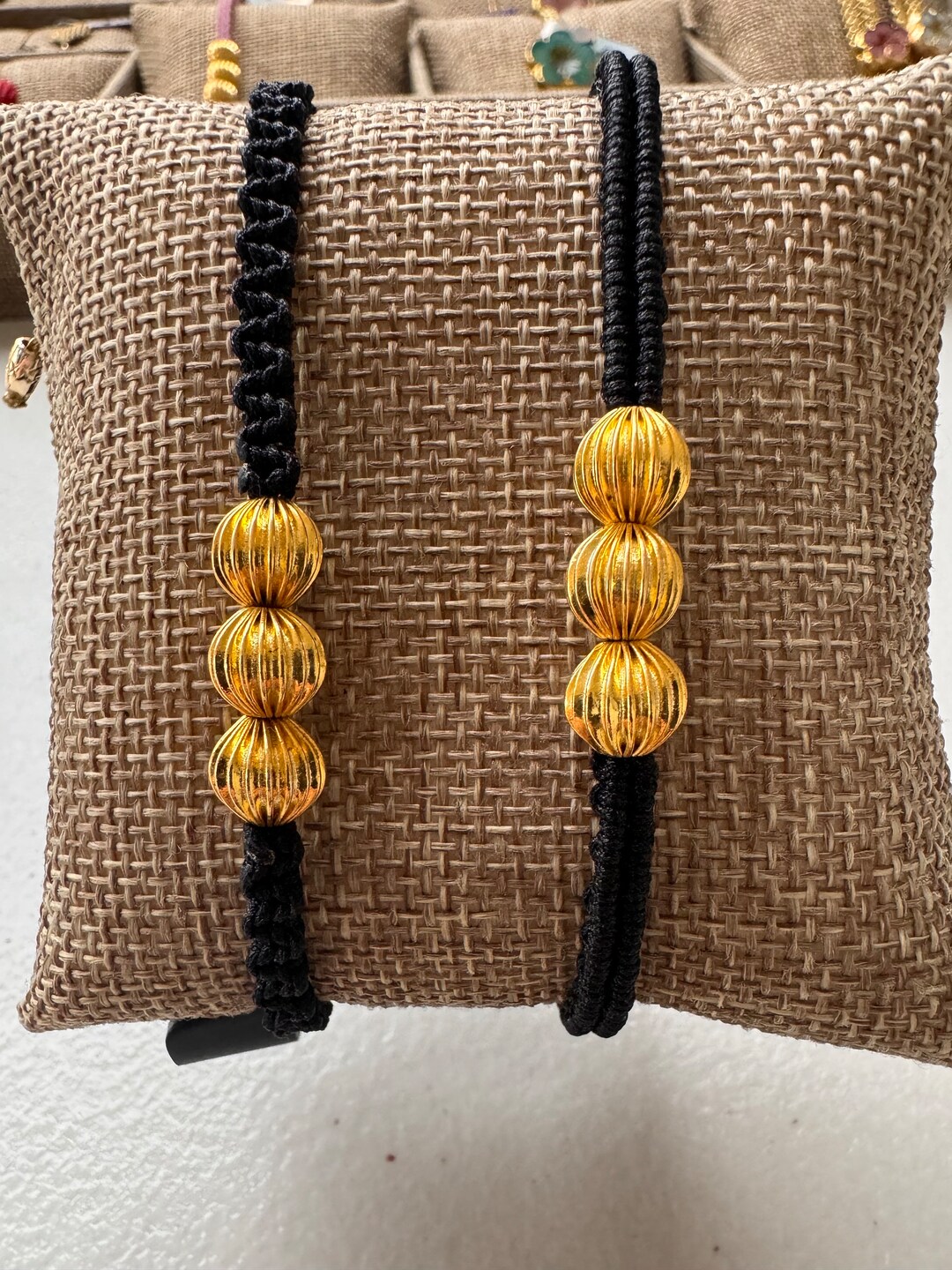 22k Gold Plated Handmade Fine String Beads Bracelet - Etsy