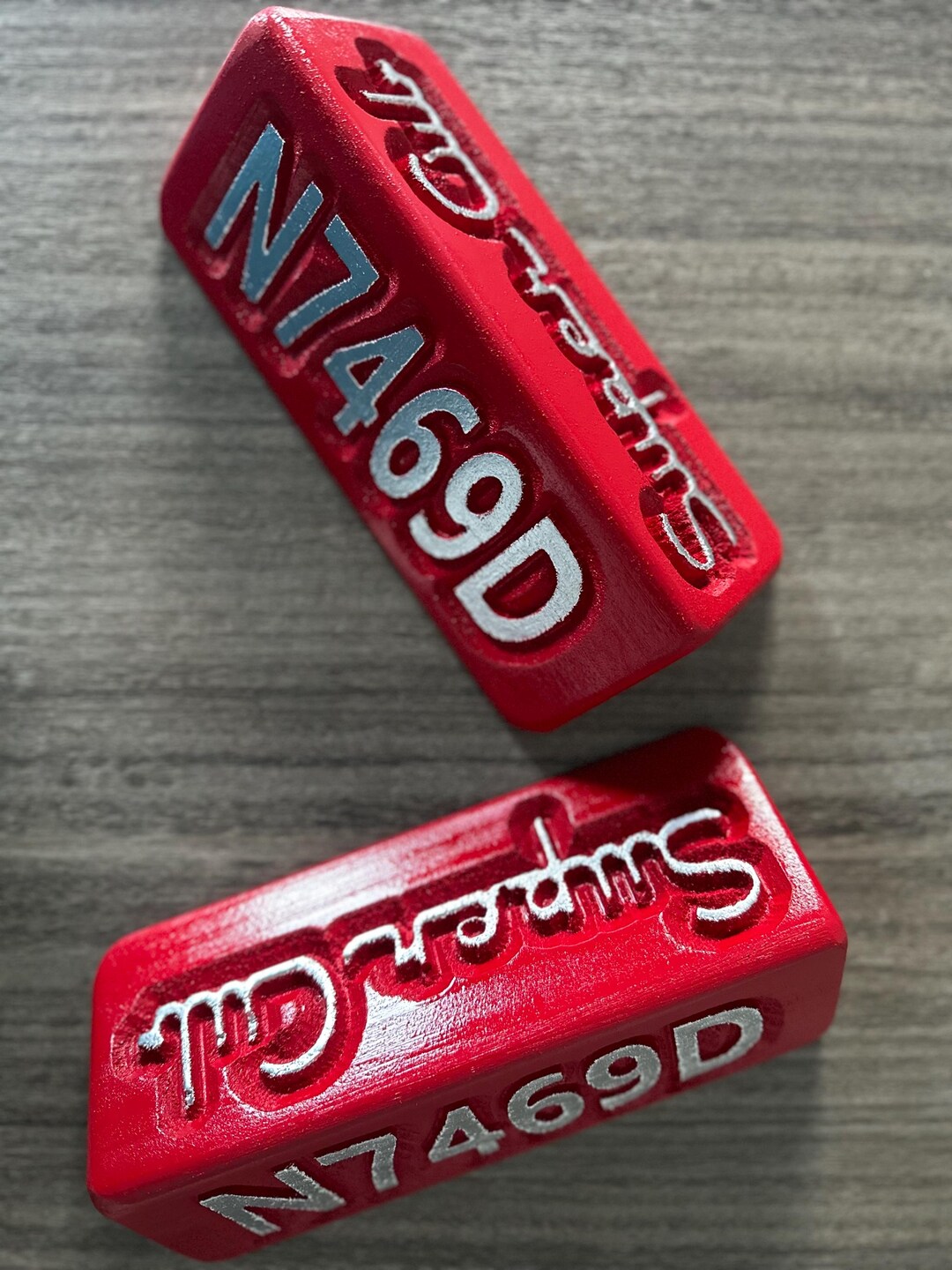 Custom Airplane Wheel Chocks: Double Sided, Personalized With N Number ...