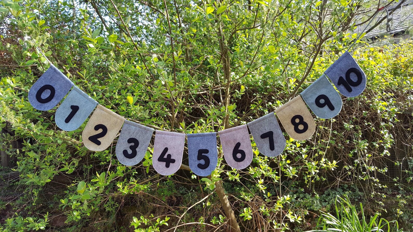 Numbered Felt Bunting Nursery Decor Number Line Rounded - Etsy UK
