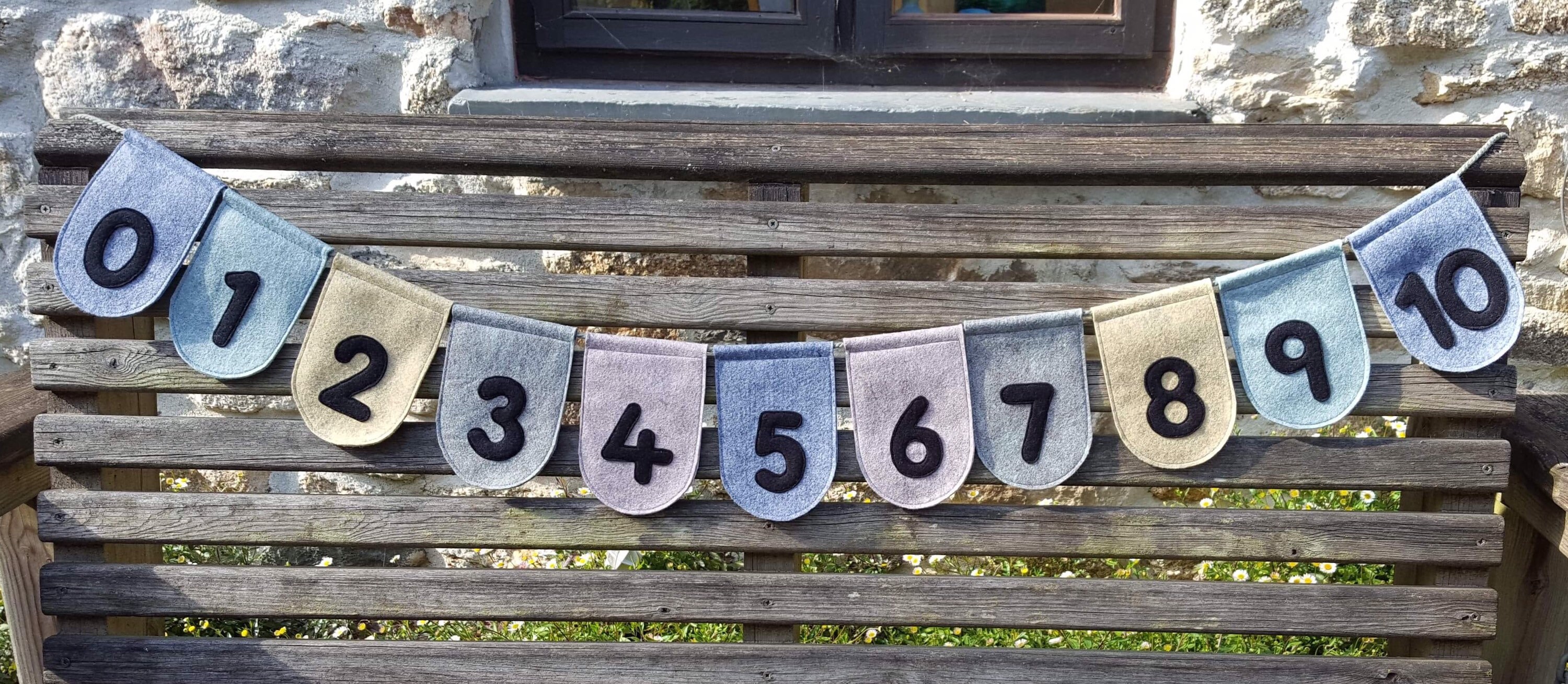 Numbered Felt Bunting Nursery Decor Number Line Rounded - Etsy UK
