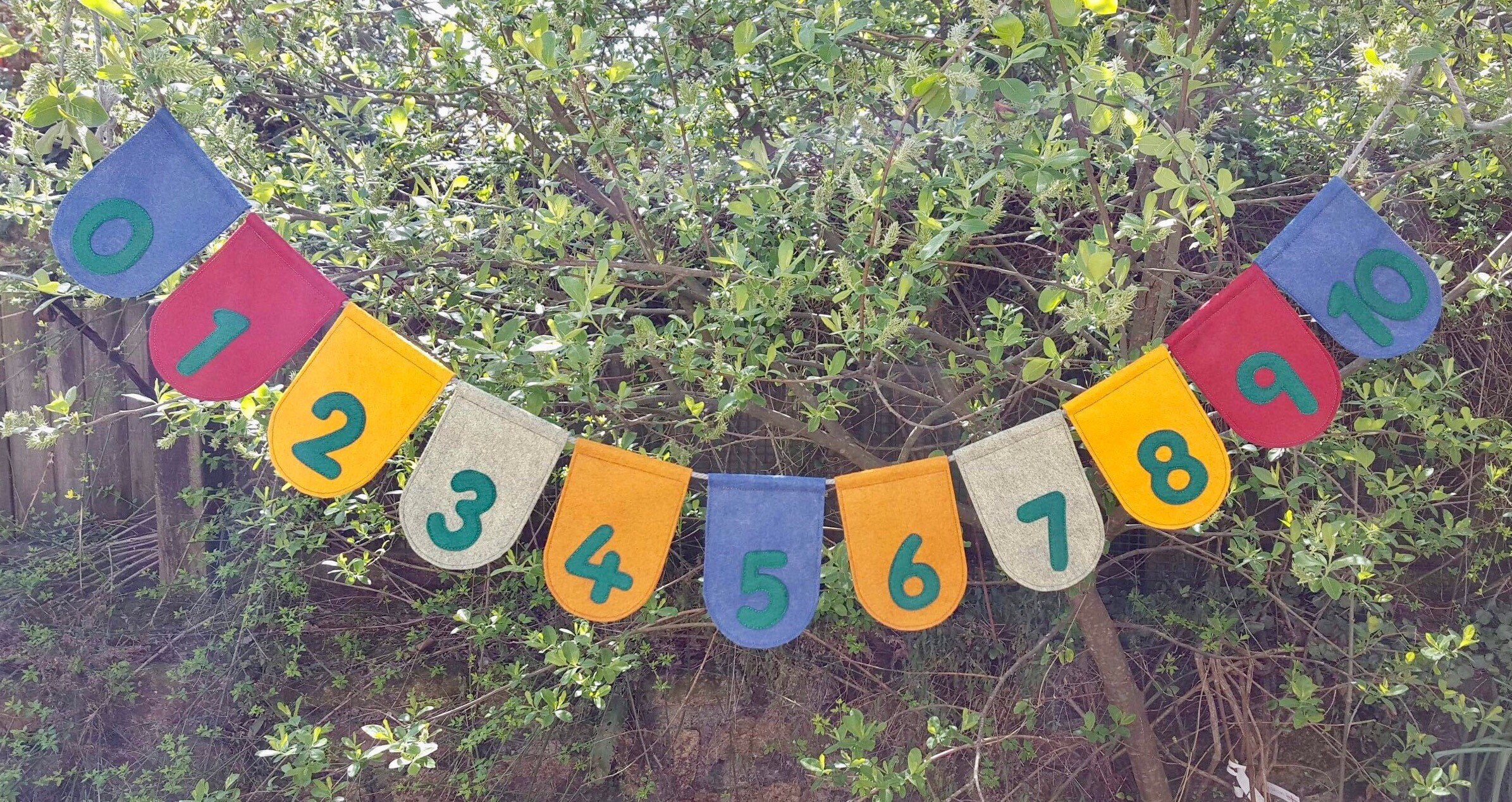 Numbered Felt Bunting Nursery Decor Number Line Rounded - Etsy UK