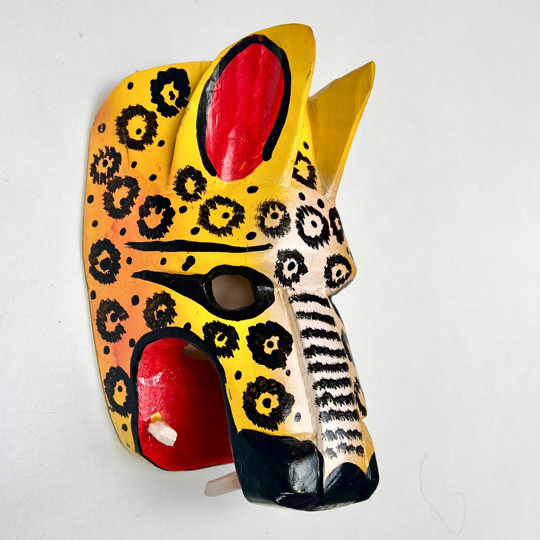 Sunset Jaguar Guatemalan Wooden Mask - Etsy