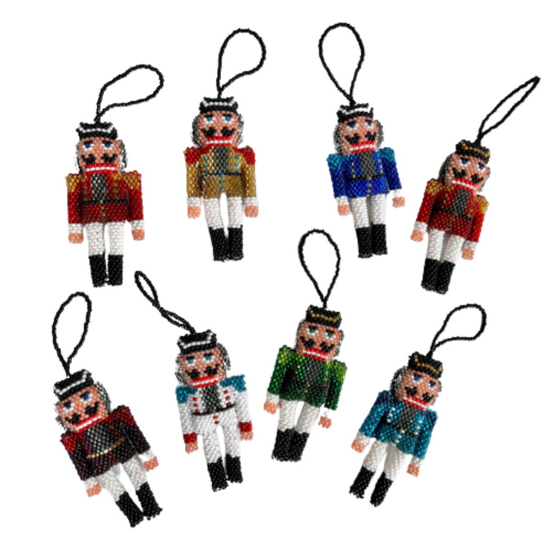 Set of 8 Handmade Nutcracker Bead Ornaments - Etsy