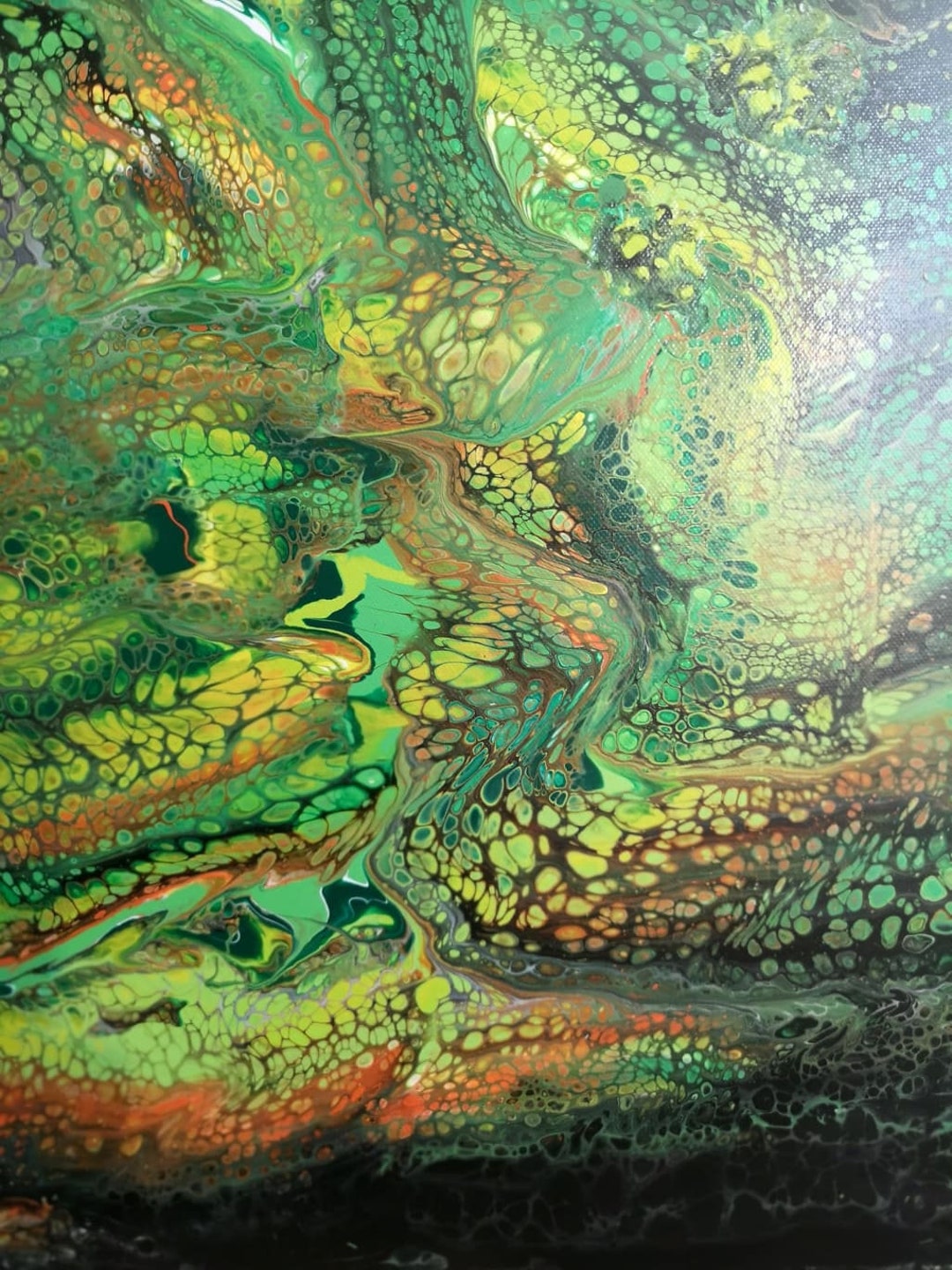 Amazing Green Abstract Painting on Large Canvas "great Green ...