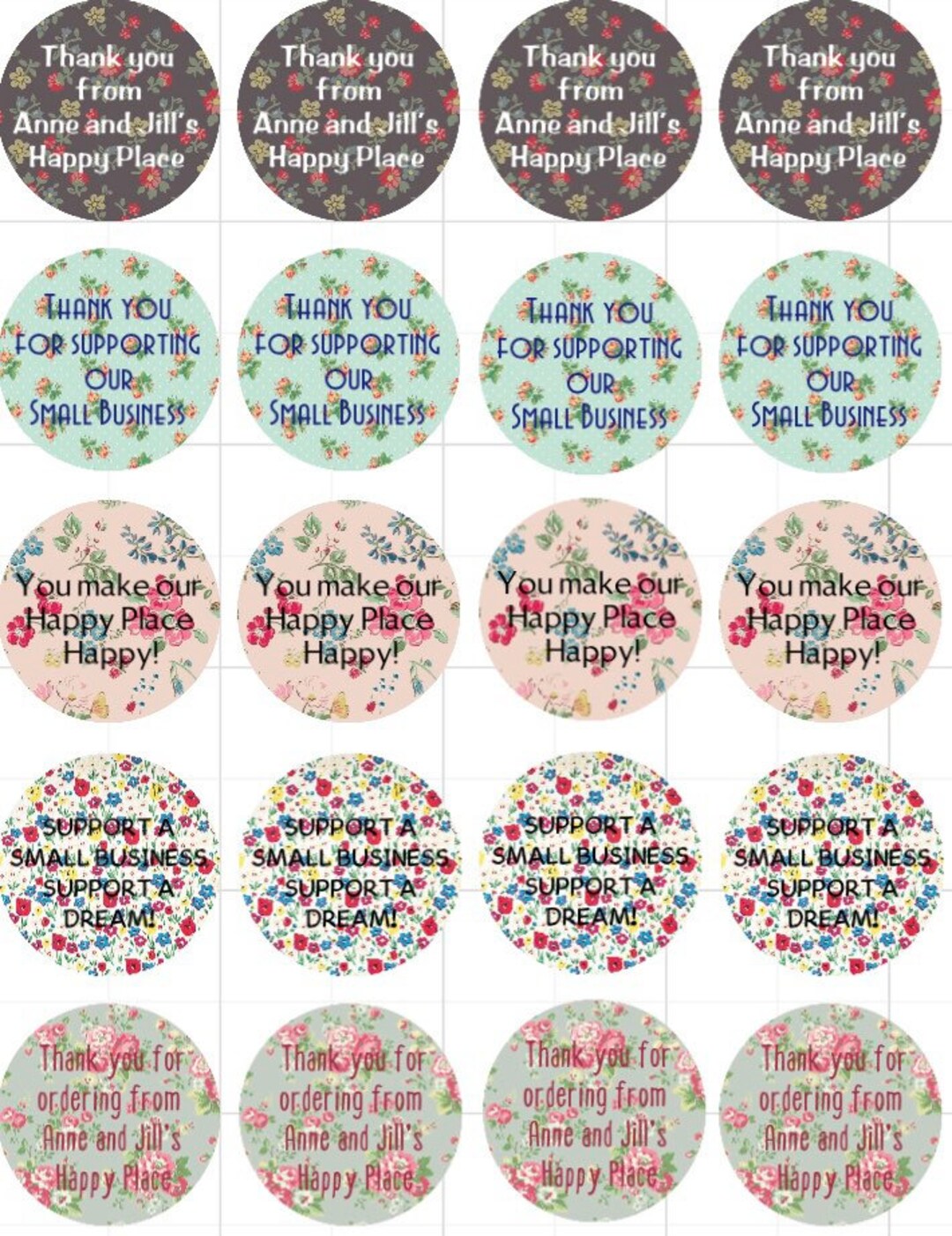 Vintage Floral Stickers Elige tu propio texto - Etsy España