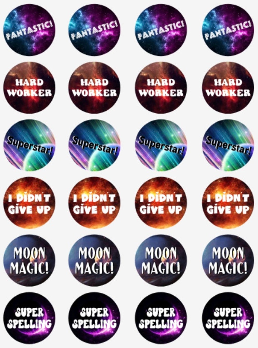 Personalised Space-themed Reward Stickers - Etsy