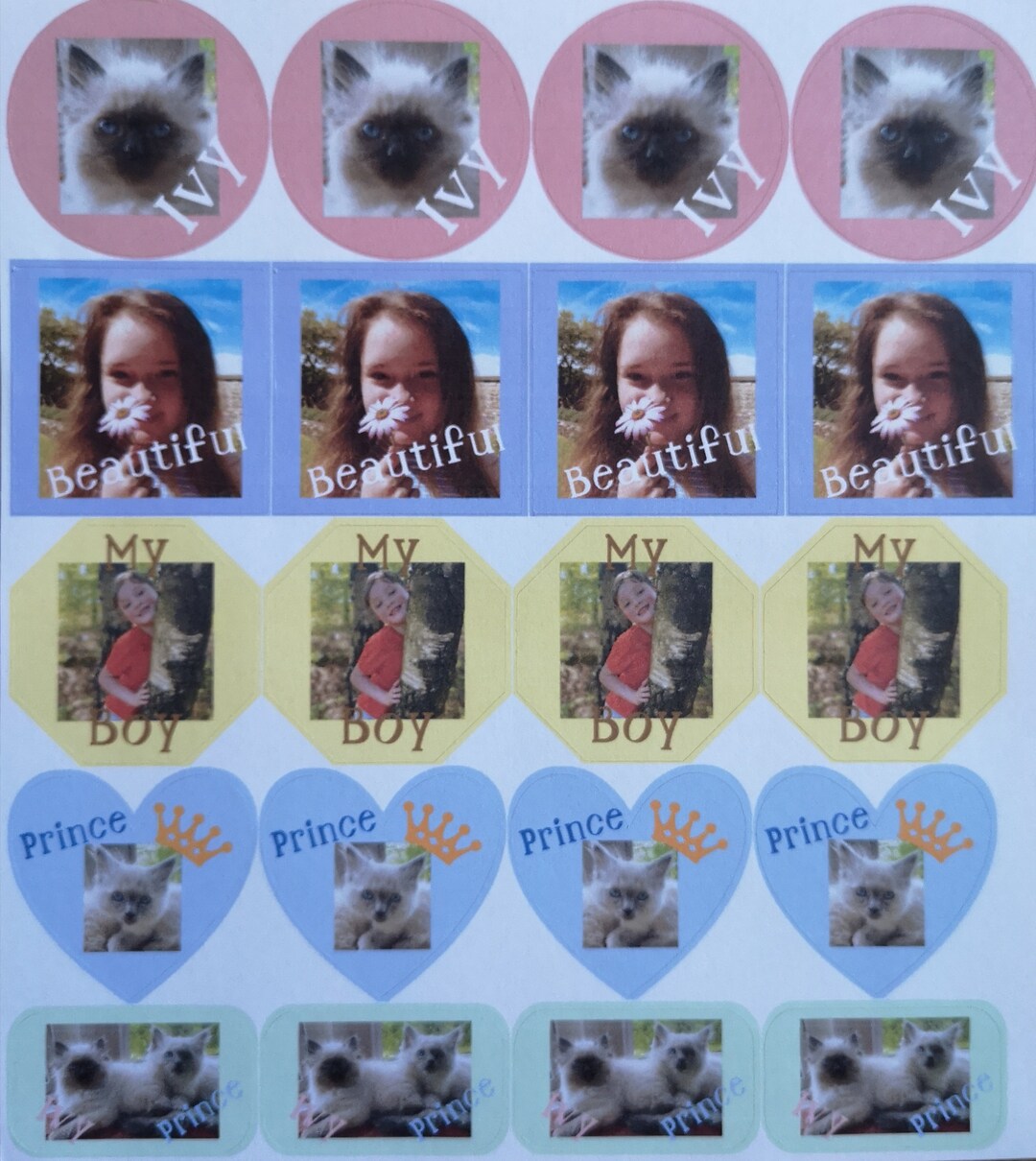 Personalised Photo Stickers - Etsy