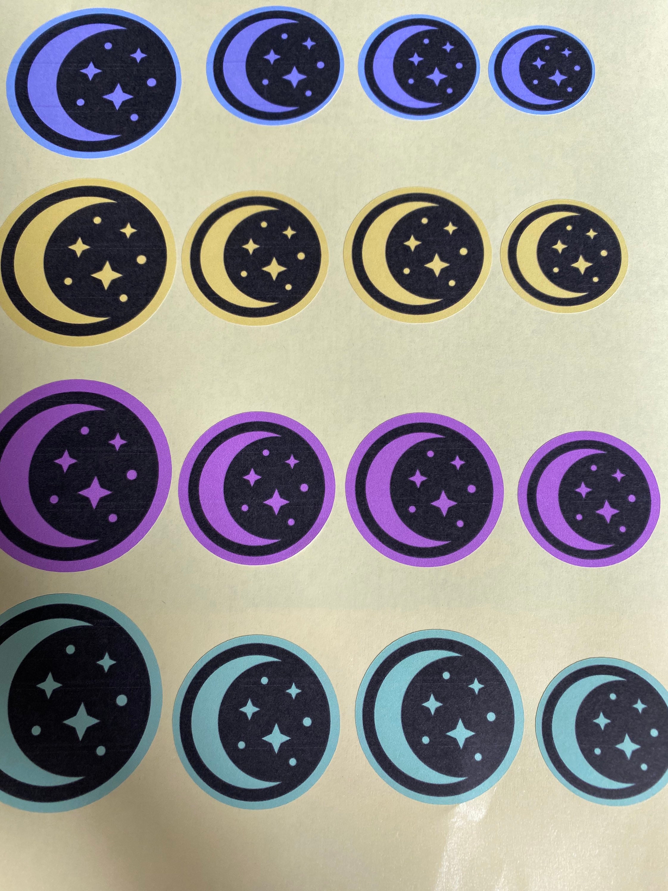 Moon and Star Stickers | Etsy