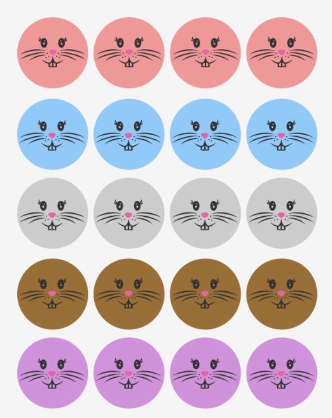 Bunny Face Stickers - Etsy UK