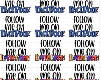 Facebook Personalized Stickers Fb Stickers Follow Me Stickers Shipping ...