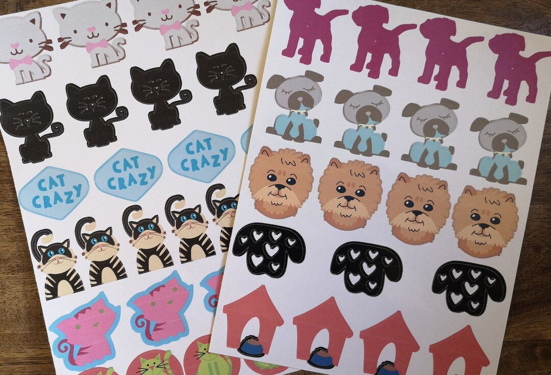 Cat and Dog Stickers - Etsy