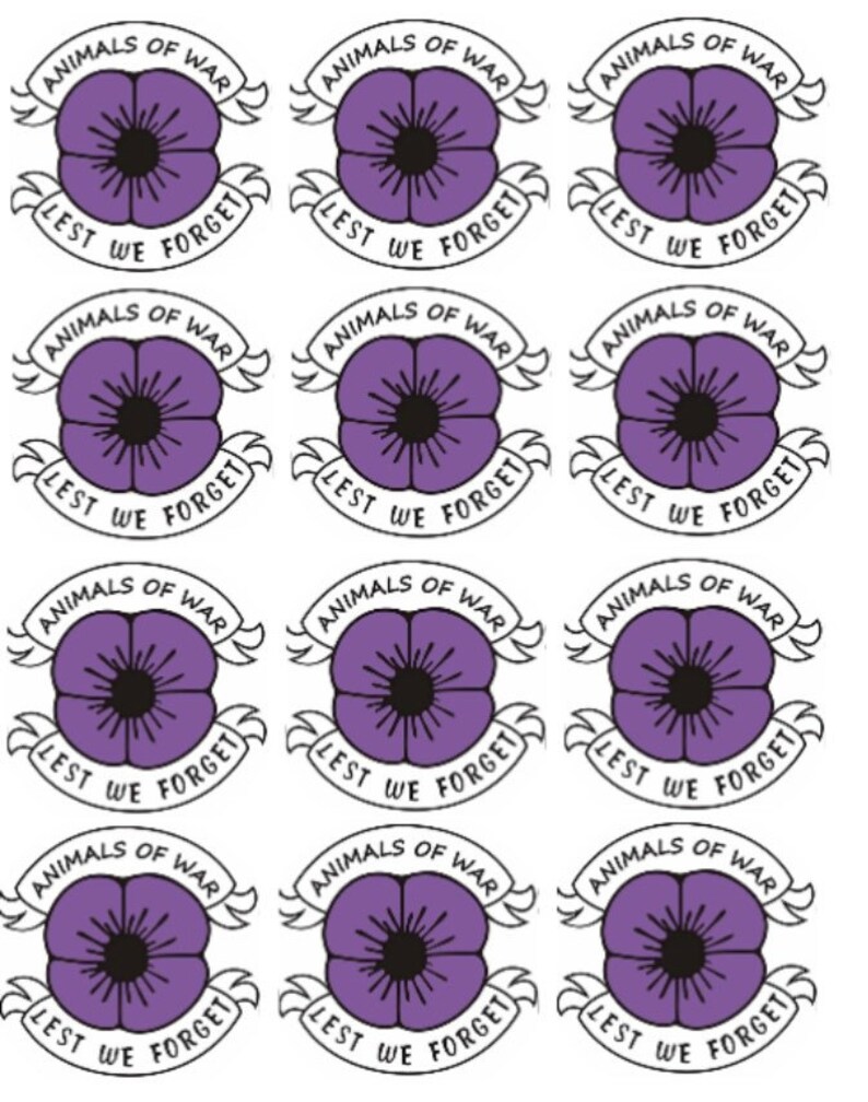 Animals of War Purple Poppy Stickers - Etsy