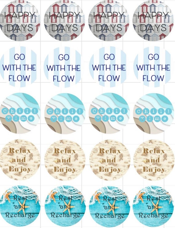 Seaside Themed Stickers Choose Your Own Text | Etsy
