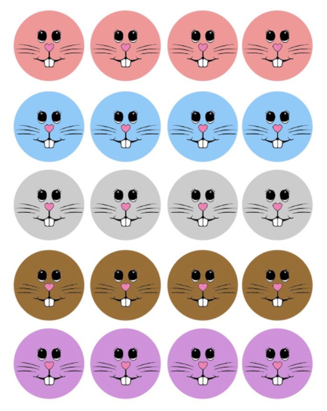 Bunny Face Stickers - Etsy UK