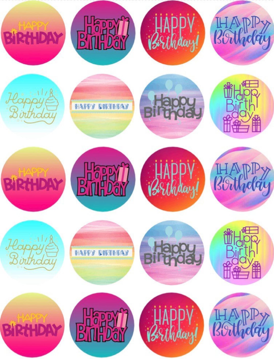 Girl Birthday Stickers - Etsy