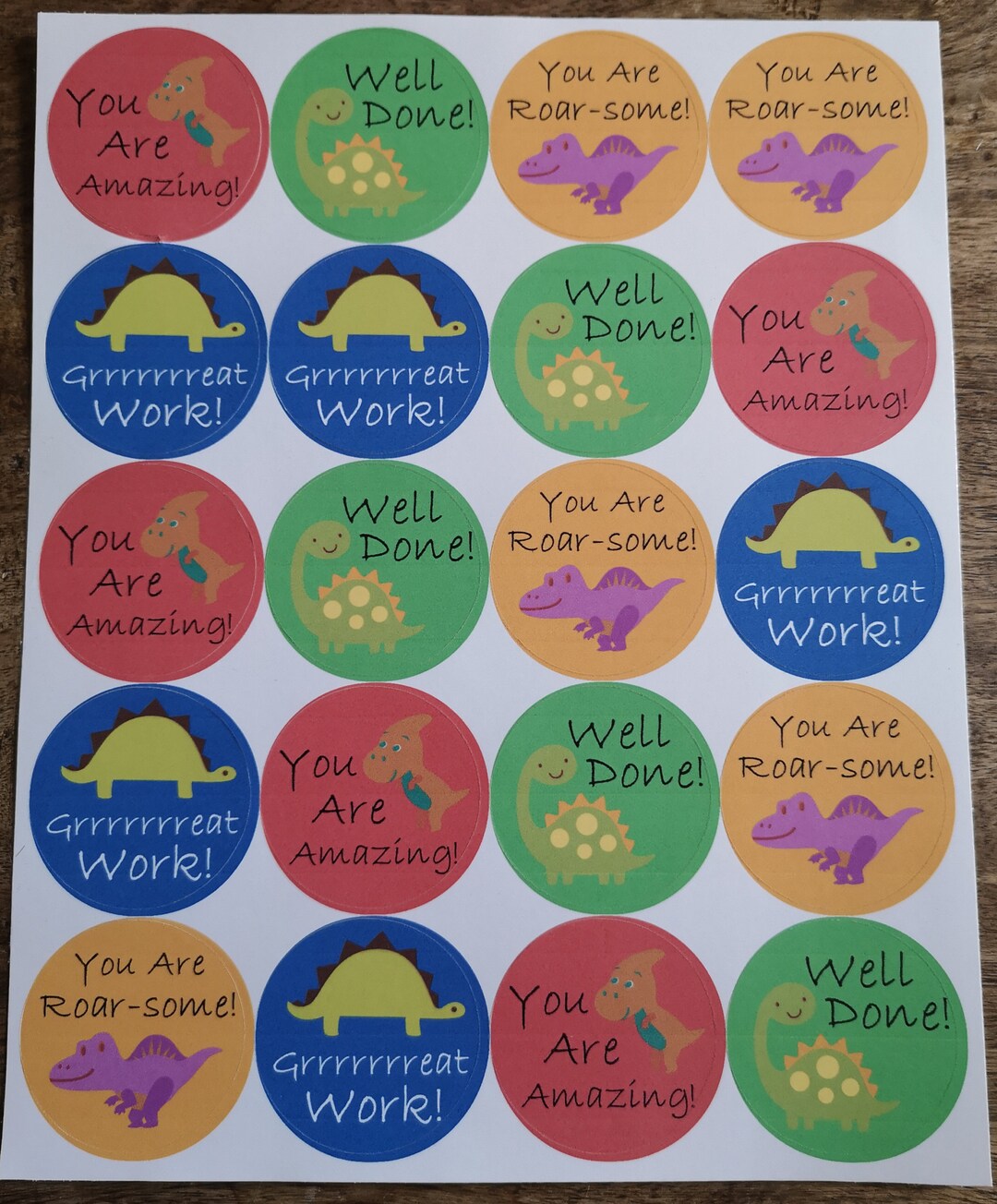 Kids Dinosaur Reward Stickers - Etsy