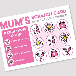 Mothers Day Gift, Mums Scratch Card, Gifts for Mum, , Mums Birthday ...
