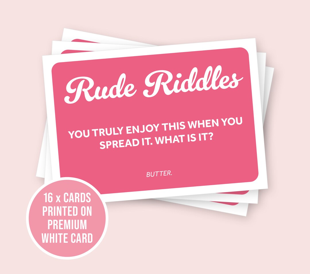 Rude Riddles Hen Party Game: 16 Dirty Fun Cards - Etsy UK