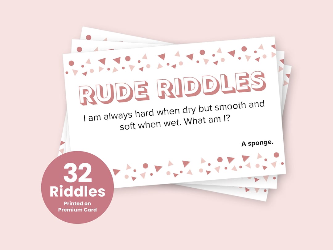 Rude Riddles: Hen Party Game, 32 Fun Cards - Etsy UK