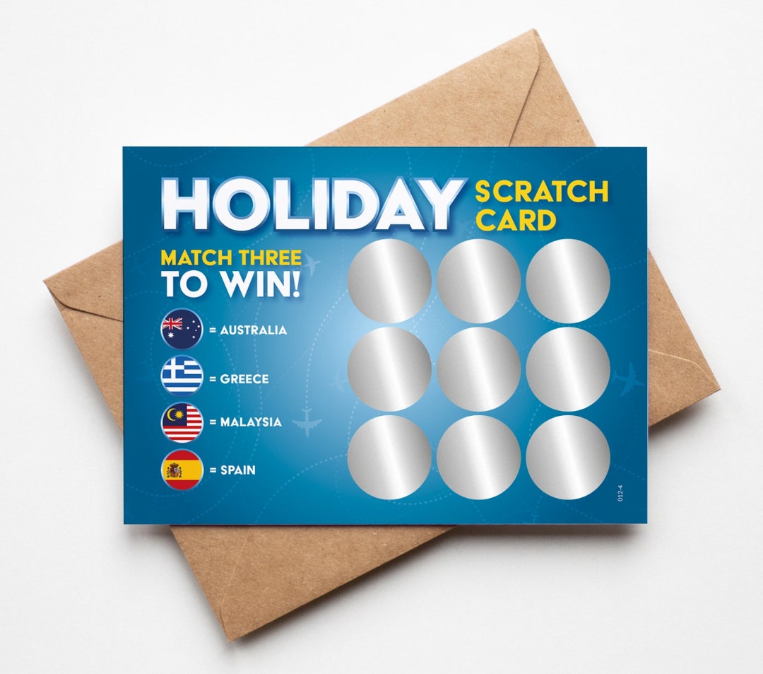 Travel Scratch Card, Surprise Gift, Holidays Card, Custom Scratch Card ...
