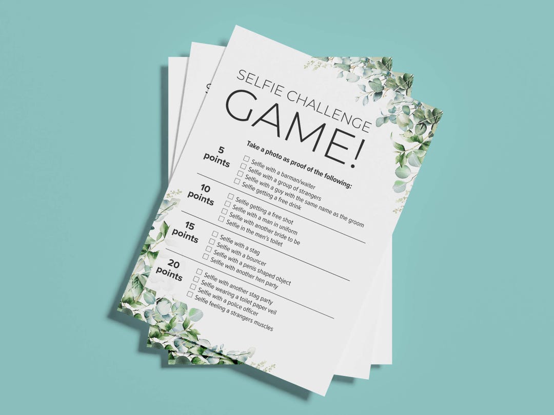 Hen Party Games, Selfie Photo Challenge, Hen Party Selfie Challenge ...