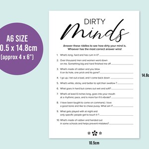 Hen Party Games, Dirty Minds Game, Bachelorette Party Gift, Dirty ...
