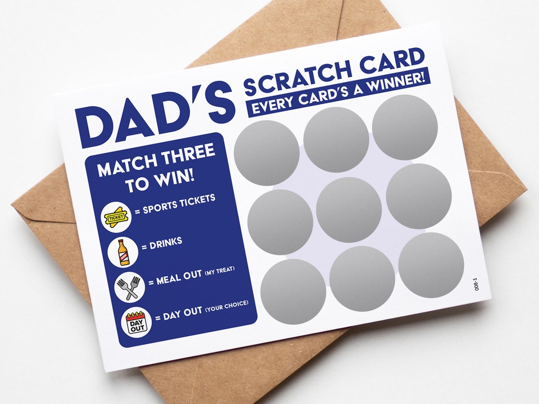 Gifts for Dad, Dads Scratch Card, Fathers Day, Dads Birthday, Dad ...