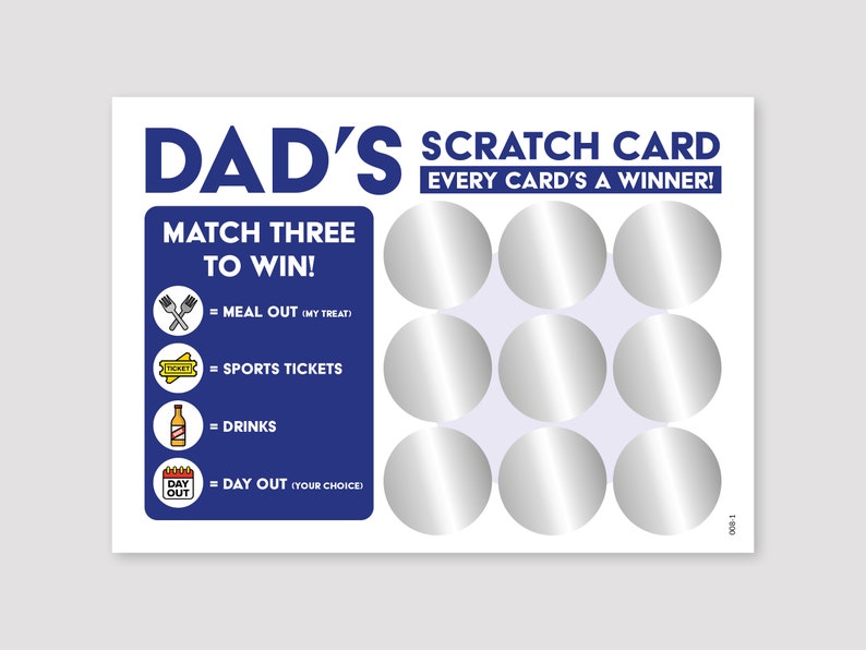 Gifts for Dad Dads Scratch Card Fathers Day Dads Birthday - Etsy UK