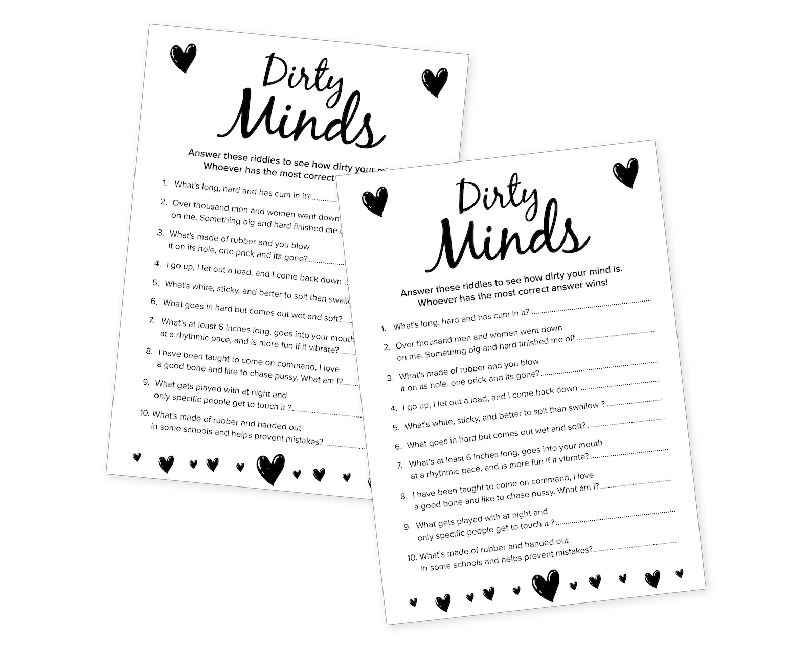 Hen Party Games, Dirty Minds Game, Bachelorette Party Gift, Dirty ...