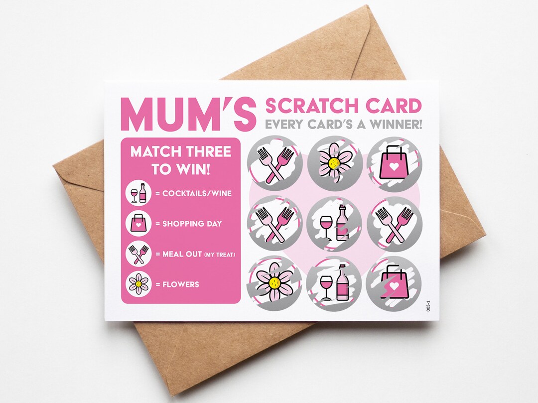 Mothers Day Gift, Mums Scratch Card, Gifts for Mum, , Mums Birthday ...