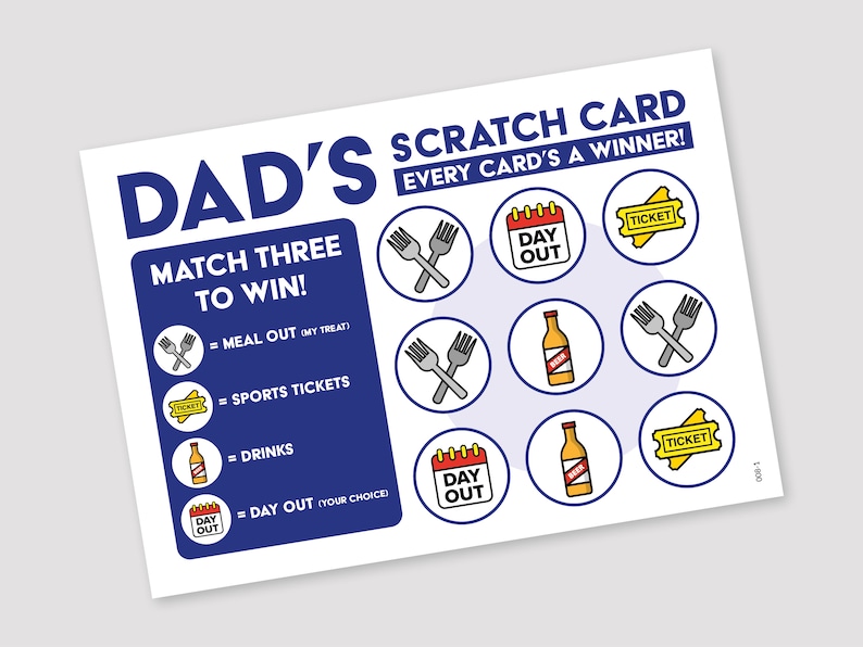 Gifts for Dad Dads Scratch Card Fathers Day Dads Birthday - Etsy UK