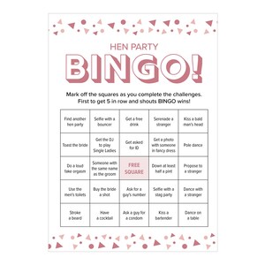 Hen Party Games, Hen Party Bingo Game, Instant Download, Hen Do Game ...