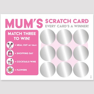 Mothers Day Gift, Mums Scratch Card, Gifts for Mum, , Mums Birthday ...
