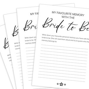 Hen Party Games | Memory of the Bride Game Cards | Hen Party Favours ...