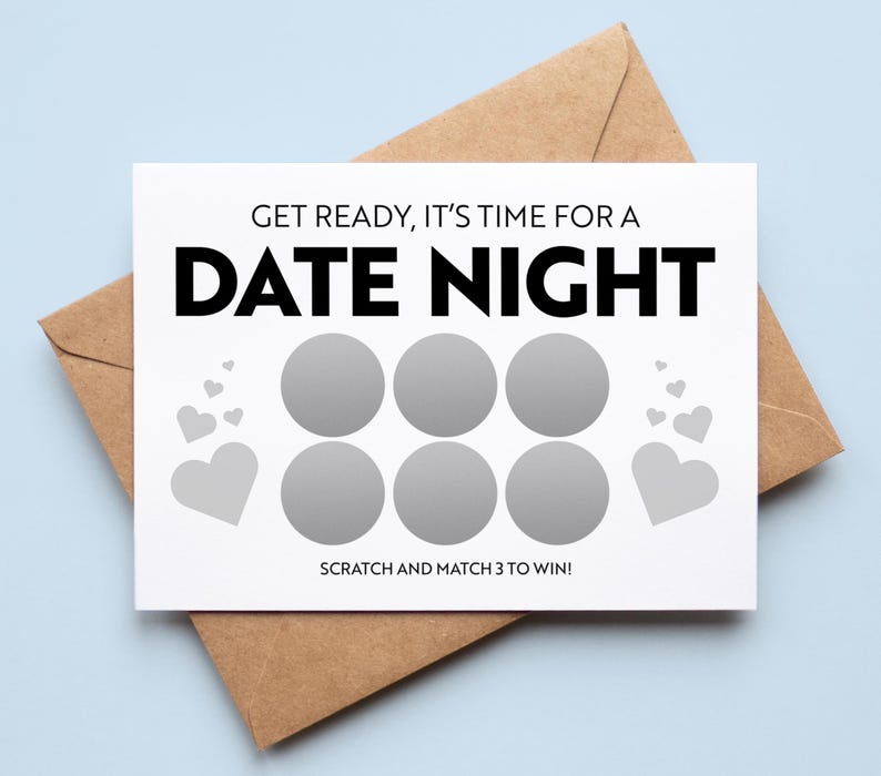Birthday Date Night Scratch Card, Unique Gift for Girlfriend or Wife ...
