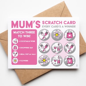 Scratch Card for Mum | Gift for Mum | Birthday Christmas Surprise ...