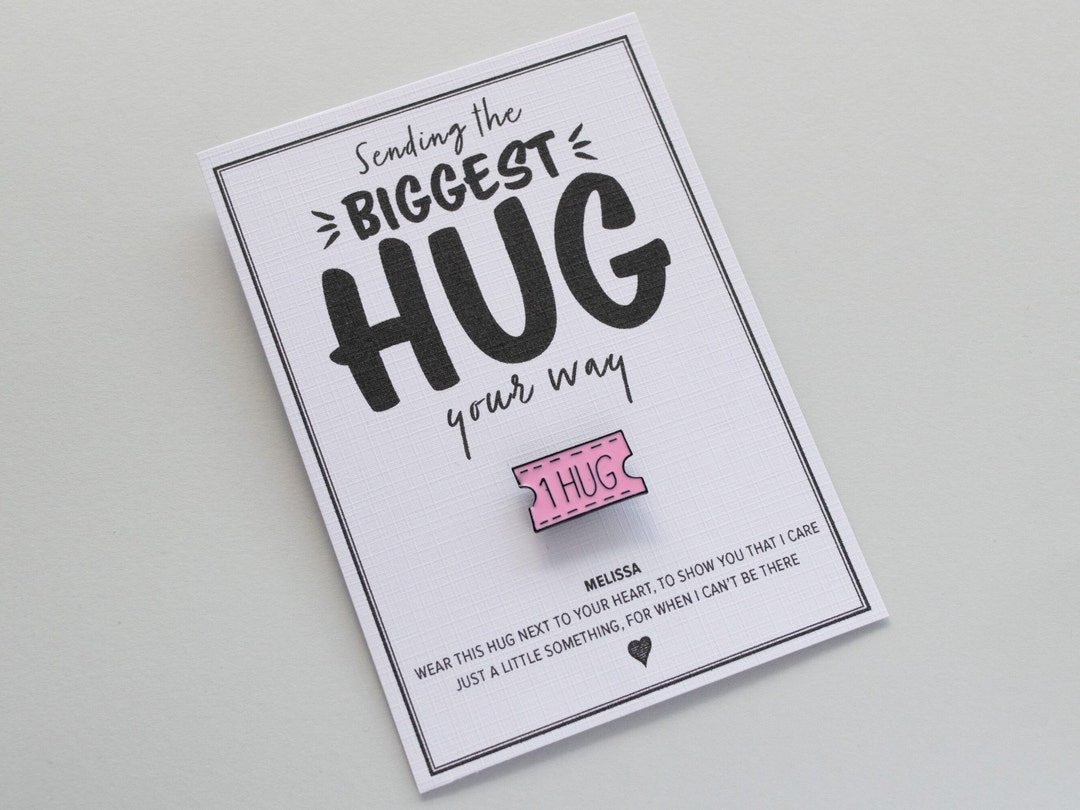 Pocket Hug Token, Personalised Enamel Pin Badge, Sending the Biggest ...