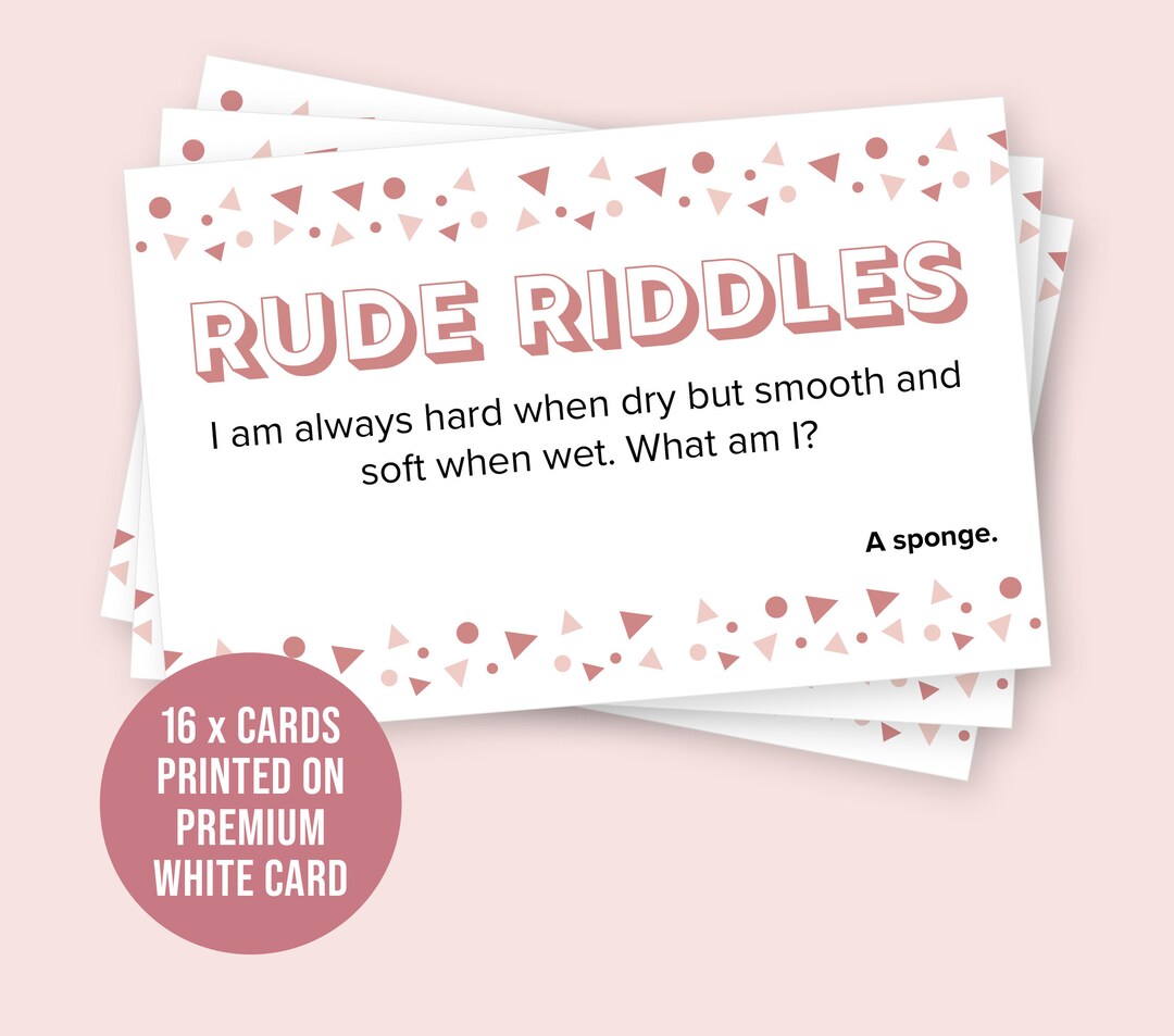 Rude Riddles Hen Party Games Game For Your Bridal Shower