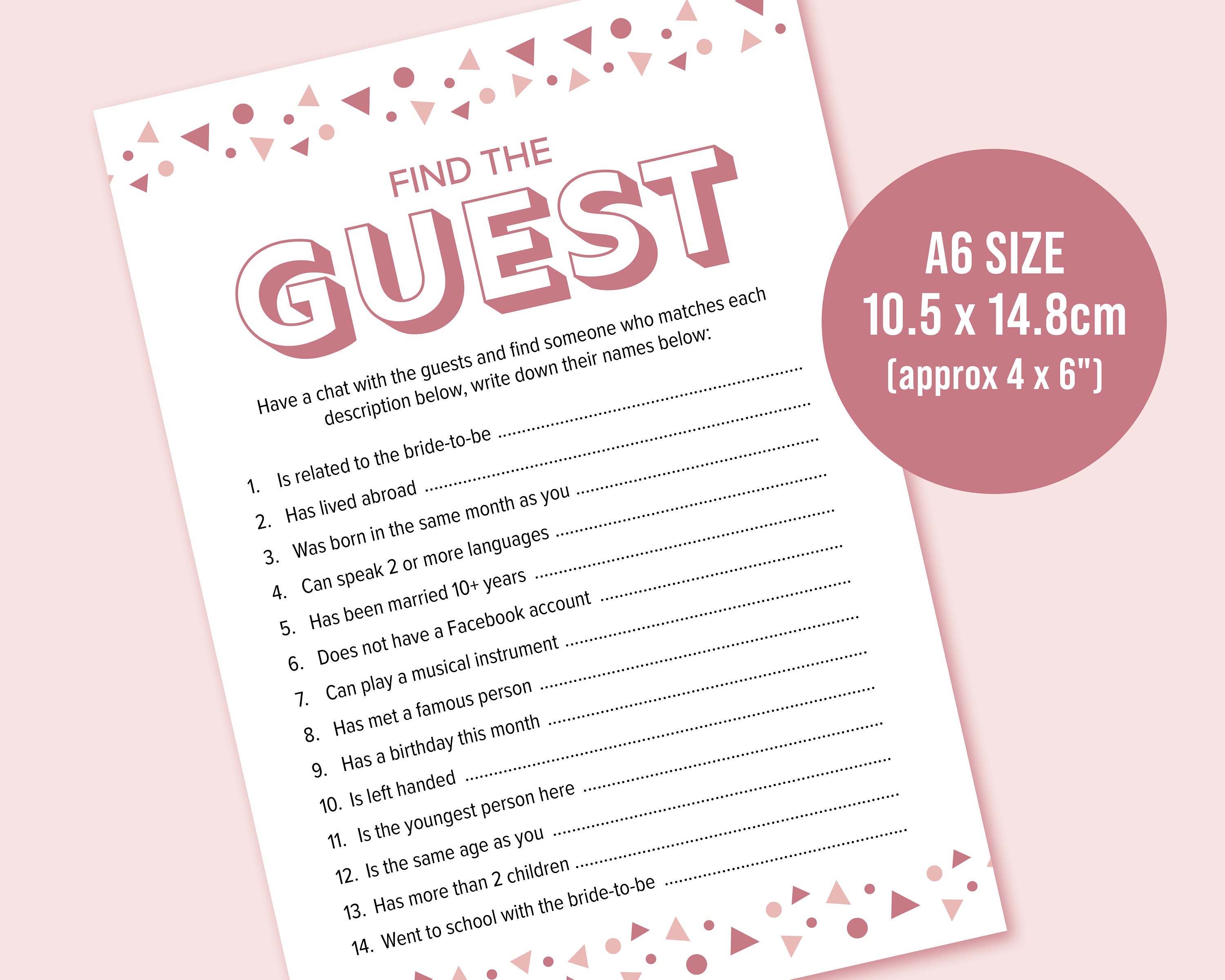 Hen Party Games Find the Guest Hen Do Games Hen Night - Etsy UK
