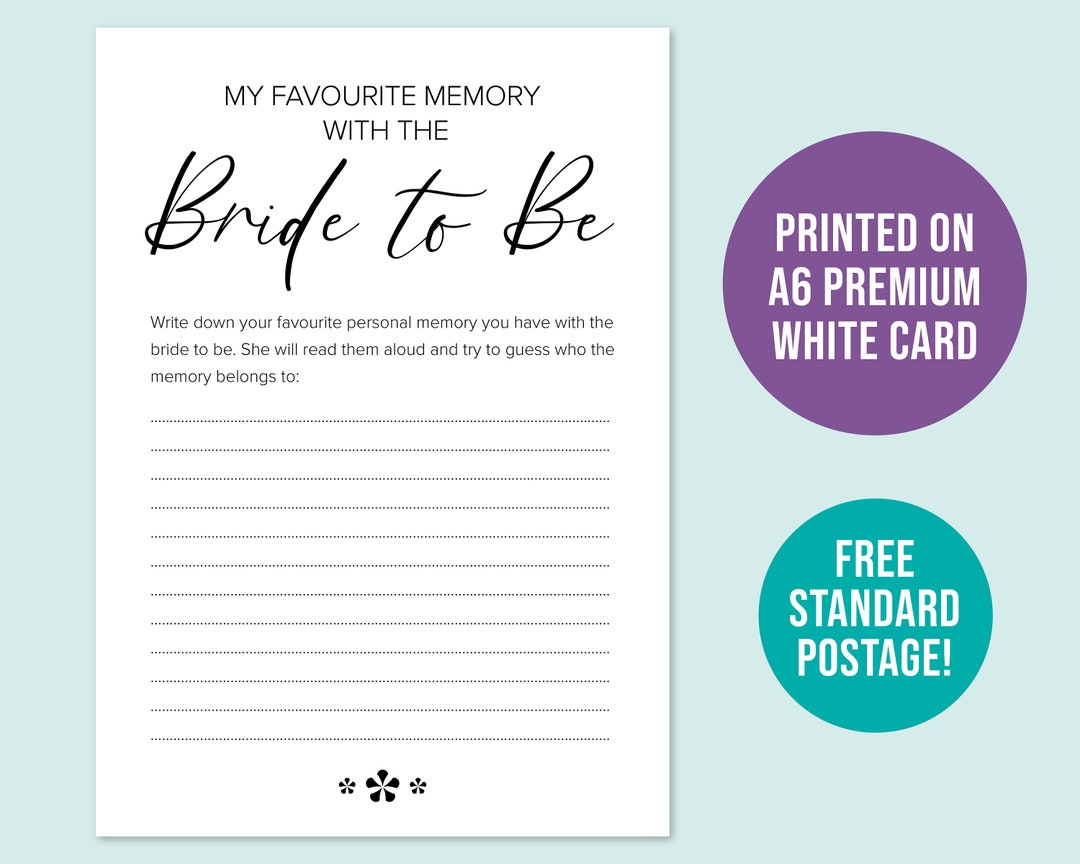 Hen Party Games | Memory of the Bride Game Cards | Hen Party Favours ...