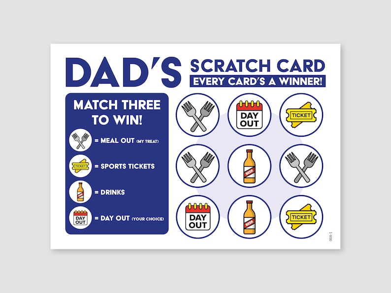Gifts for Dad Dads Scratch Card Fathers Day Dads Birthday - Etsy UK