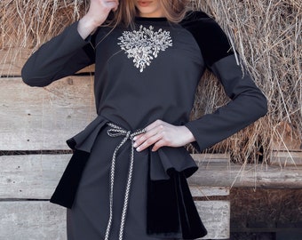 Black Basque Dress - Etsy