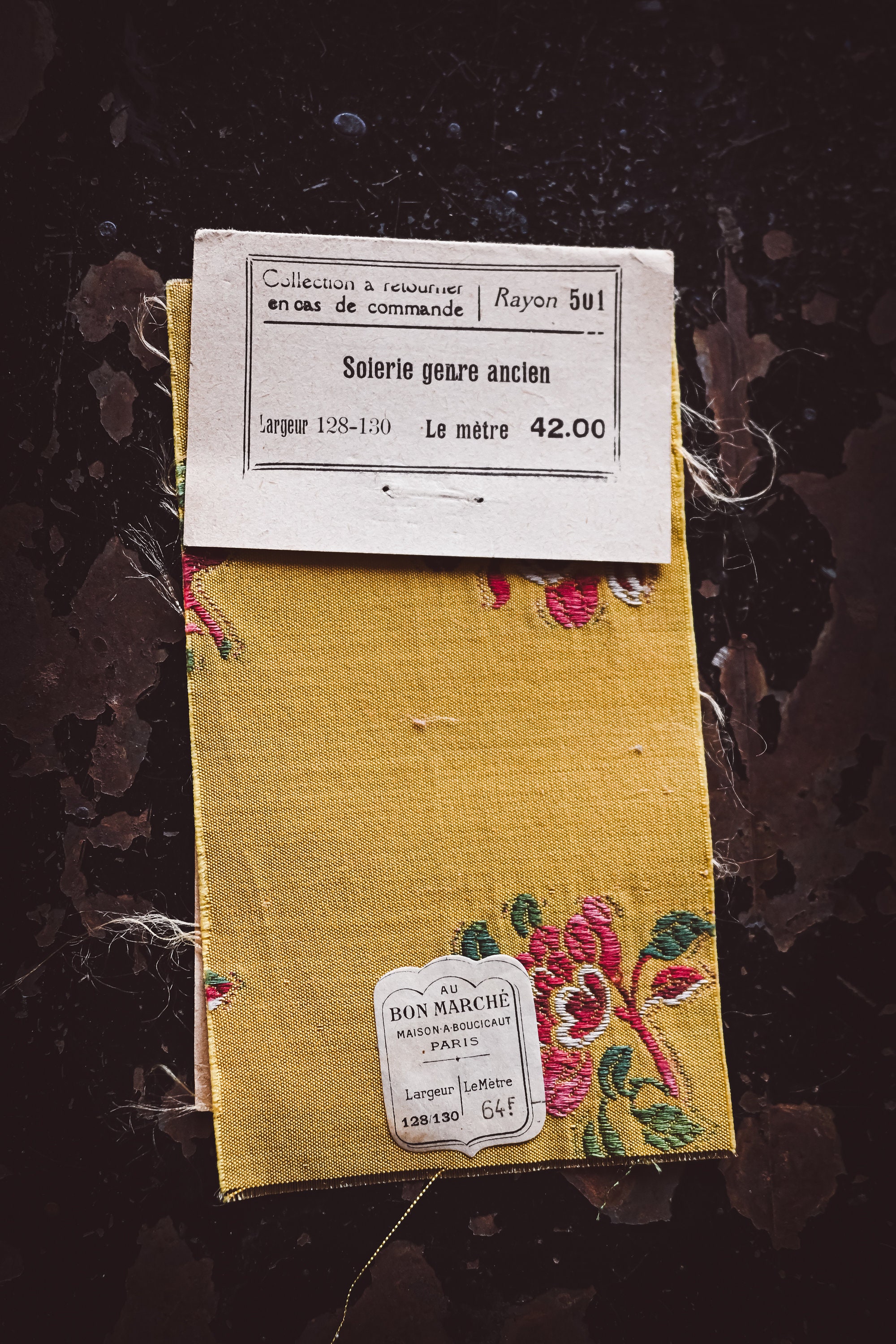 Sample of Yellow Brocade Fabric From the Early 1900s. - Etsy