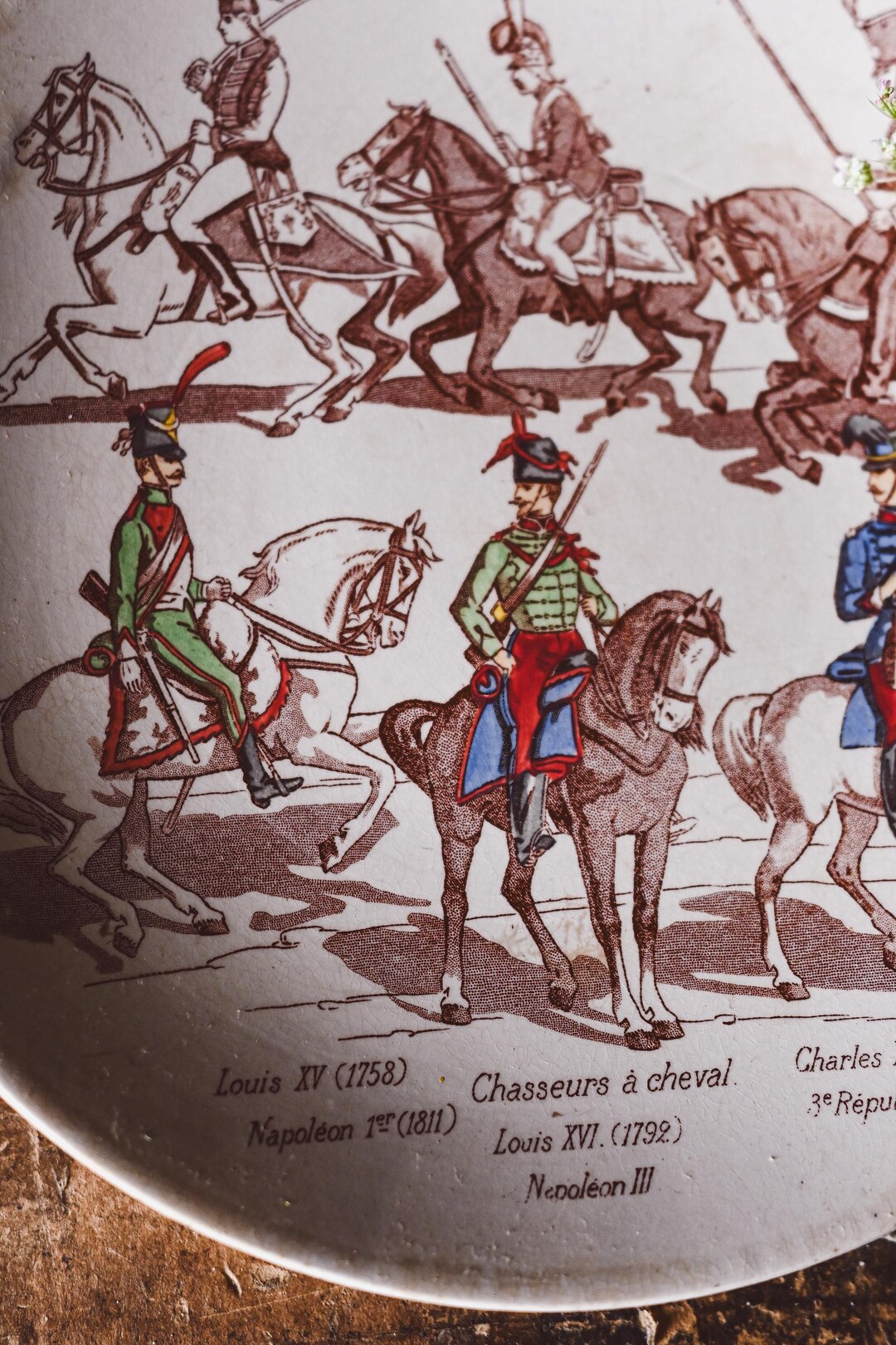 Vintage French Cavalry Uniform Collector's Plate - Illustrated ...