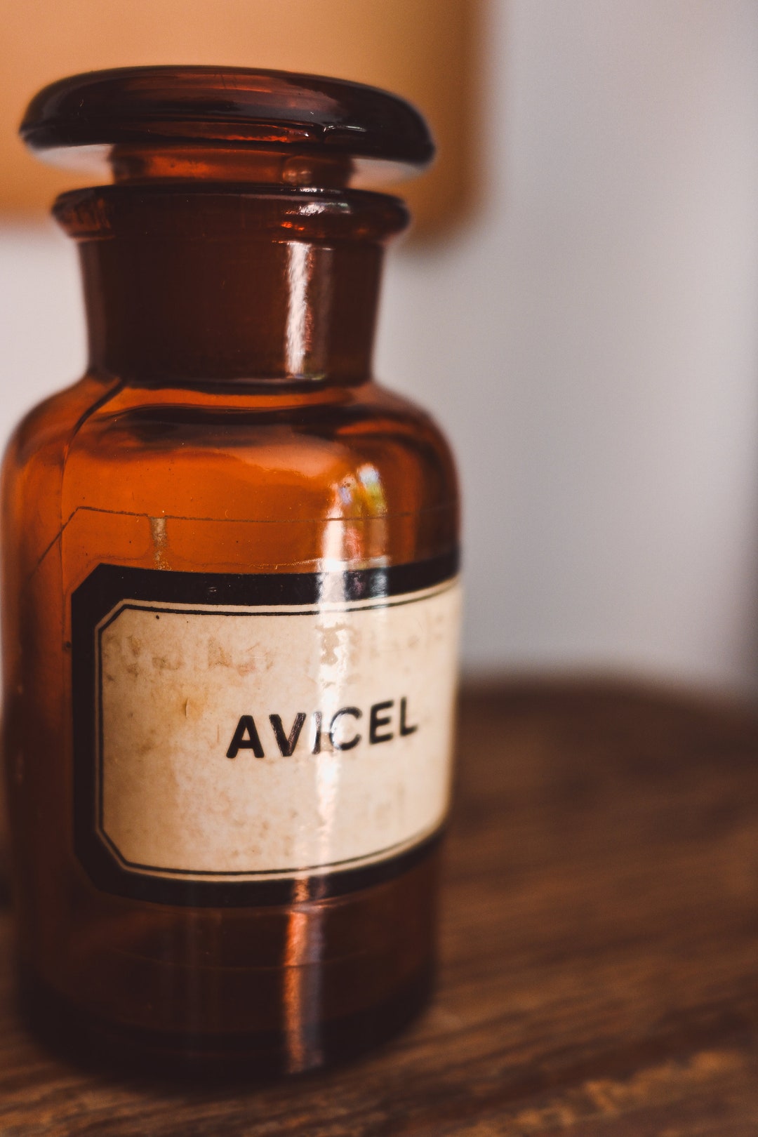 Amber Glass Pharmacy Jar With Avicel Label - Etsy