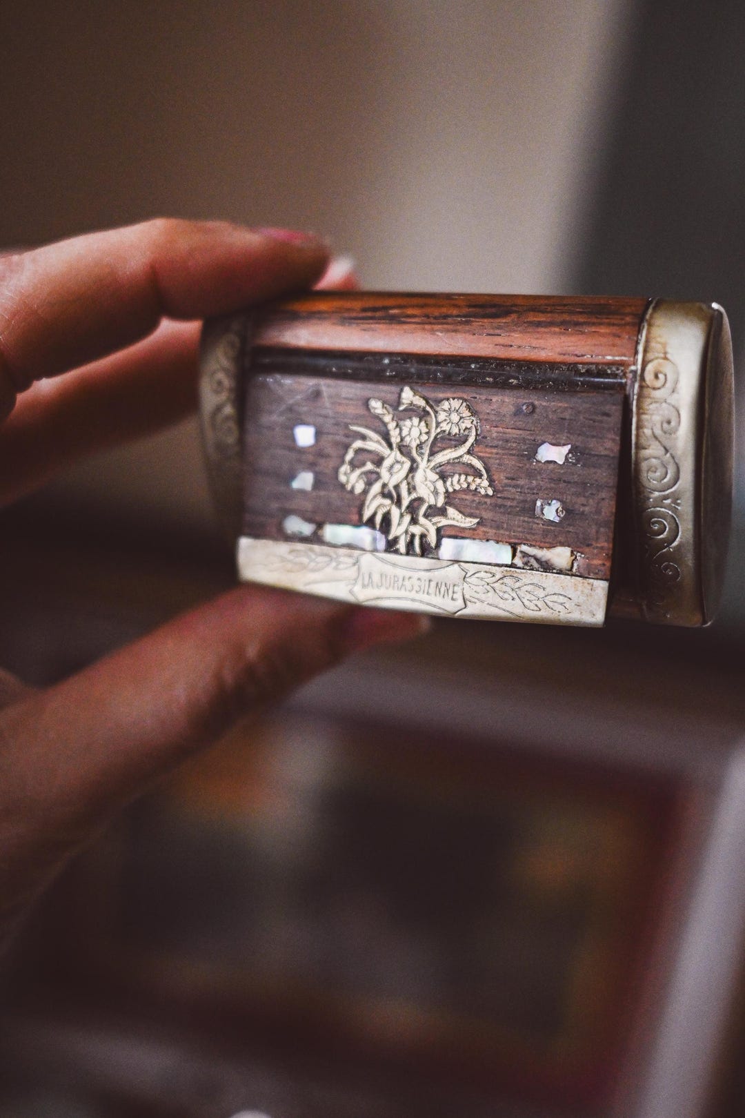 Vintage French Snuffbox - La Jurassienne Collectible Tobacco Container, Elegant 19th Century ...